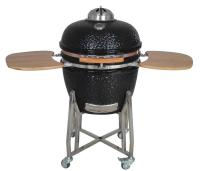China SGS Black Cast Iron Grate 24 Inch Ceramic Kamado Grill Charcoal BBQ for sale
