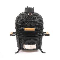 China Ceramic Kamado Grill 38cm 15 Inch Charcoal BBQ Garden Cooker Black for sale