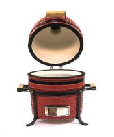 China Handwork Ceramic Red Charcoal 15 Inch Kamado Grill for sale