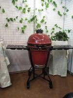 China 21.5 Inch 54.6cm Ceramic BBQ Grill Kamado Outdoor Charcoal Smoker Oven Red for sale