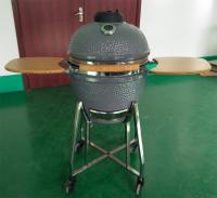 China Green SGS Ceramic Kamado Grill 18 Inch Charcoal BBQ with Stainless Steel Accessories for sale