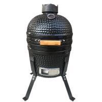China Ceramic Kamado Grill 15 Inch 390mm Black Charcoal BBQ SGS Approved for sale