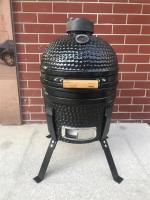 China Ceramic Kamado Grill 15 Inch 390mm Black Charcoal BBQ SGS Approved for sale