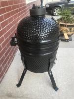 China Ceramic Kamado Grill 15 Inch 390mm Black Charcoal BBQ SGS Approved for sale