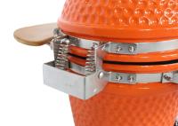 China Small SES Orange Charcoal BBQ Ceramic Kamado Grill for sale