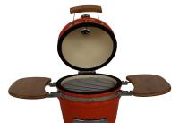 China Small SES Orange Charcoal BBQ Ceramic Kamado Grill for sale
