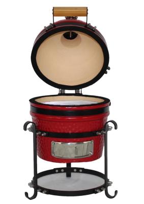 China 12.5 Inch 31.8cm Ceramic Kamado Charcoal Grill Outdoor BBQ Smoker Black for sale