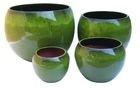 China Green 58cmx41cm Ceramic Outdoor Pots For Plants for sale