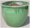 China Glazed Ceramic Outdoor Plant Pots Set of 4 35cm Green Garden Flower Planter for sale