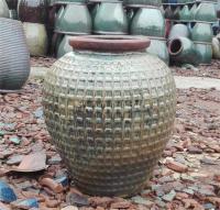China Glazed Ceramic Outdoor Plant Pot 62x78cm Rustic Blue Flower Garden Planter for sale
