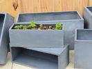China Frost Resistant Fiber Clay Planter Rectangle 60x17x17cm Lightweight Outdoor Pot for sale