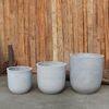 China Non Flammable Outdoor Round Fiber Clay Pots 26cm x 27cm Frost Resistant for sale