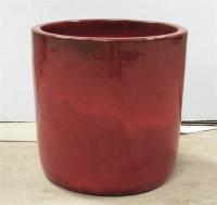 China Red 50x50cm Round Ceramic Flower Pots Large Outdoor for sale