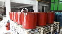 China Red 50x50cm Round Ceramic Flower Pots Large Outdoor for sale