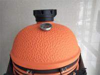 China Round Orange Glazed BBQ 54.6cm Kamado Ceramic Grill for sale