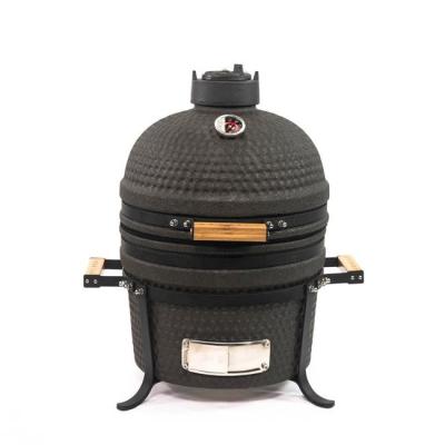 China Ceramic Kamado Grill 15 Inch Dark Grey Charcoal BBQ Outdoor Cooking Oven for sale