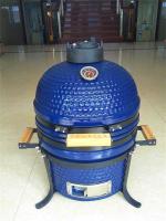 China Glazed Finish Blue SGS 15 Inch Kamado Ceramic Grill for sale