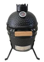 China Ceramic Kamado BBQ Grill 12.5 Inch Mini Charcoal Barbecue Black SGS Approved for sale