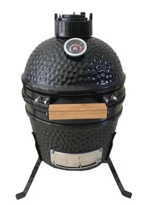 China Ceramic Kamado BBQ Grill 12.5 Inch Mini Charcoal Barbecue Black SGS Approved for sale