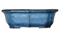 China Glazed Bonsai 30x23x10cm Blue Ceramic Indoor Plant Pots for sale