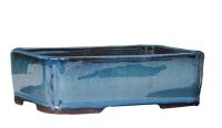 China Blue 30.3cmx21.6cmx10.5cm Ceramic Glazed Bonsai Pots for sale