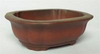 China Mini Purple Clay Ceramic Indoor Pots , Square Ceramic Bonsai Pots for sale