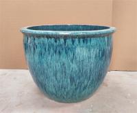 China Round Ceramic Plant Pots Outdoor Glazed 4 Size Set 58cm 44cm 35cm 27cm for sale