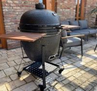 China 27 Inch Black Ceramic Kamado Charcoal Grill 121kg SGS Certified BBQ for sale
