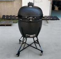 China 27 Inch Black Ceramic Kamado Charcoal Grill 121kg SGS Certified BBQ for sale