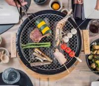 China Mini Charcoal BBQ Black 13.3 Inch Ceramic Kamado Grill for sale