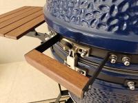 China 21.5 Inch SGS Charcoal Kamado Grill Dark Blue Ceramic Smoker with 304 Stainless Steel Grills for sale