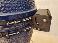 China 21.5 Inch SGS Charcoal Kamado Grill Dark Blue Ceramic Smoker with 304 Stainless Steel Grills for sale