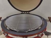 China 21.5 Inch Ceramic Kamado Grill Smoker 304 Stainless Steel Accessories Wine Red for sale