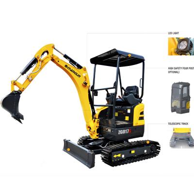 China small household excavator ZG017S  with Ergonomic Design and 1800kg Operating Weight for sale