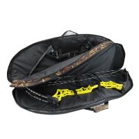 China OEM 46 Inch Camo Double Compound Bow Case With Shoulder Strap And Arrow Pocket For Hunting for sale
