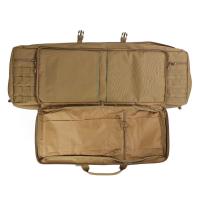 China Tan Color Tactical Gun Bag 36 Inch Double Rifle Case With Bullet Shoulder for sale