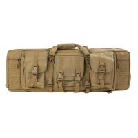 China Tan Color Tactical Gun Bag 36 Inch Double Rifle Case With Bullet Shoulder for sale