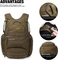China Military Style Waterproof Tactical Backpack Tan Color Molle Tactical Backpack for sale