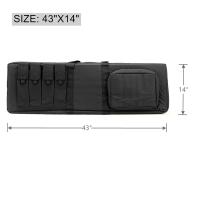 China OEM ODM Double Gun Case with 4 Magazine Holders & Padded Front Pocket for sale