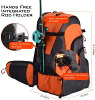 China Custom Fishing Tackle Backpack Gear Big Capacity Waterproof Tackle Rod Fishing Bag for sale