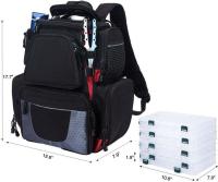 China Waterproof Large Fishing Tackle Backpack With 4 Trays for sale