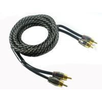 China 1 ft Silver OFC Copper Cable Double Shielded Car Audio Cable Interconnect With PVC Jacket for sale