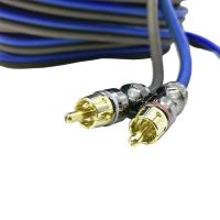 China Male To Male 2 RCA Cable With Nylon Braided Expandable Sleeving 9.5mm Outer Diameter for sale