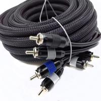 China Male To Male 2 RCA Cable With Nylon Braided Expandable Sleeving 9.5mm Outer Diameter for sale