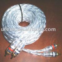 China Male To Male 2 RCA Cable With Nylon Braided Expandable Sleeving 9.5mm Outer Diameter for sale