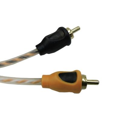 China Orange Insulation 5.2 Meter 17 Feet Twisted RCA Cable AV For Flexible Car Audio for sale