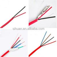 China Tinned CCA 18 AWG 2/C Solid FPLR Fire Alarm Cable 1000 Ft Red Copper Conductor Shielding for sale