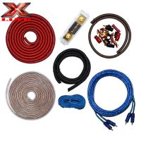China OFC Conductor 0 2 4 6 8 AWG Gauge GA Car Audio Cable Kit for Speaker System for sale