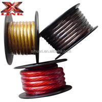 China Soft PVC Jacket Low Voltage Cars 0 2 4 6 8 AWG Gauge Insulation Material PVC Car Audio Subwoofer Amplifier Power Cable for sale