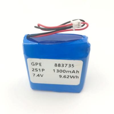 China IEC62133 KC Certified 7.4V 1300mAh Lithium Polymer Battery Pack for Beauty Devices for sale